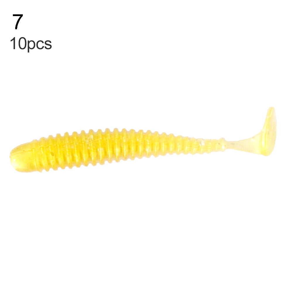 10Pcs/Set Mini Fishing Artificial Soft Vivid Lure Wobbler Worm Swim ...