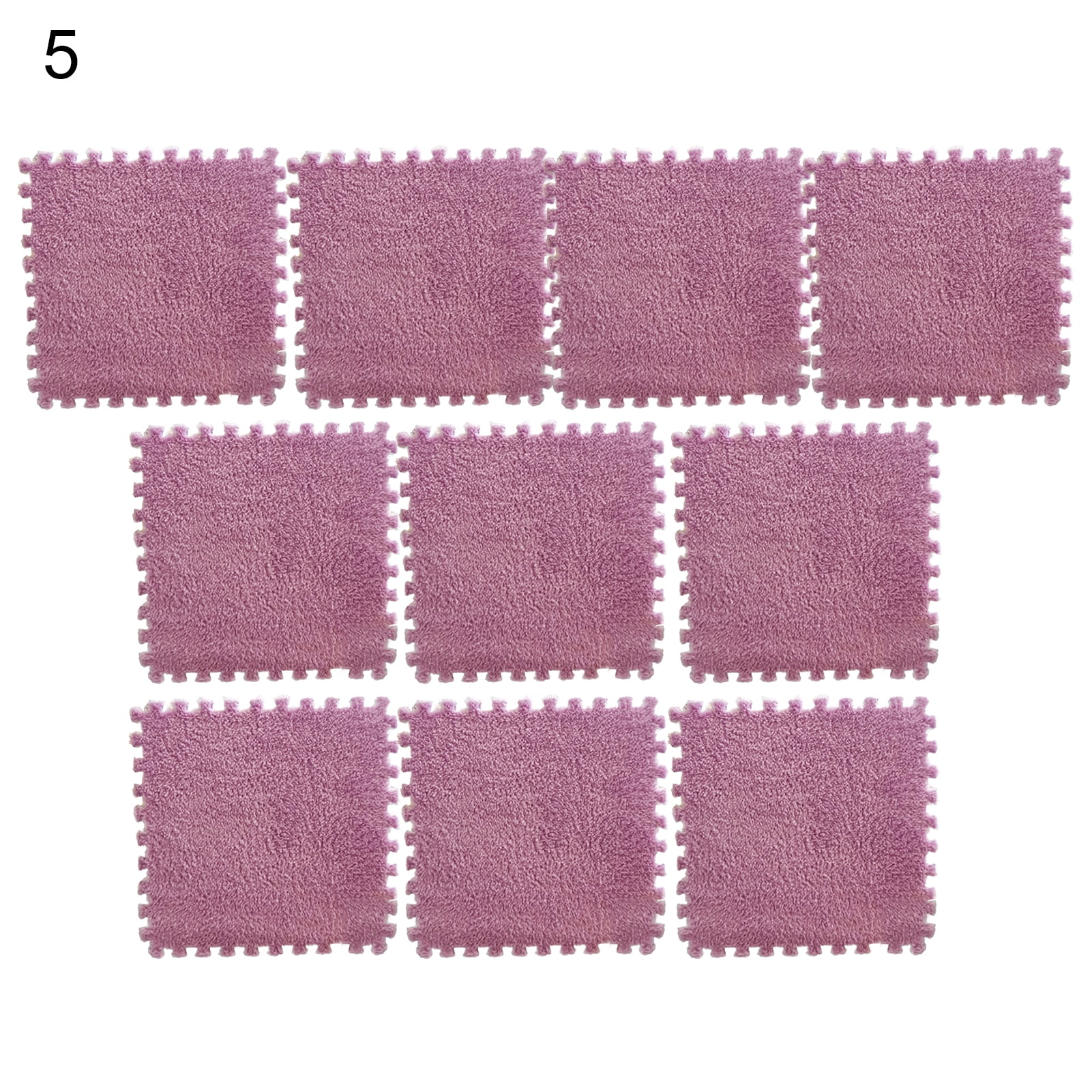 10Pcs/Set Puzzle Carpet Shaggy Easy Installation Square Fluffy Carpet ...