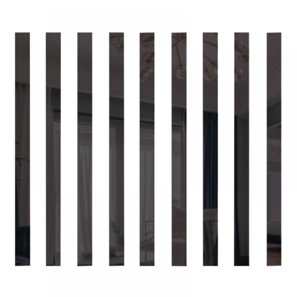 10Pcs/Set Striped Design Mirror Wall Stickers Self Adhesive Wall Line ...