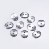 10Pcs Sewing Buttons 0.55x0.39 Inches 304 Stainless Steel Oval Buttons ...