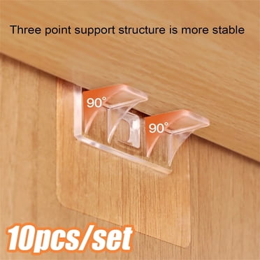 2x Self Adhesive Shelf Support Holder No Drill for Cabinets and ...