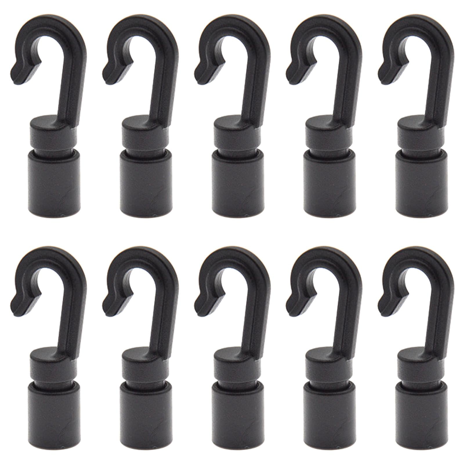 10Pcs Shock Cord Open End Hooks connect quickly Black for Straps ...