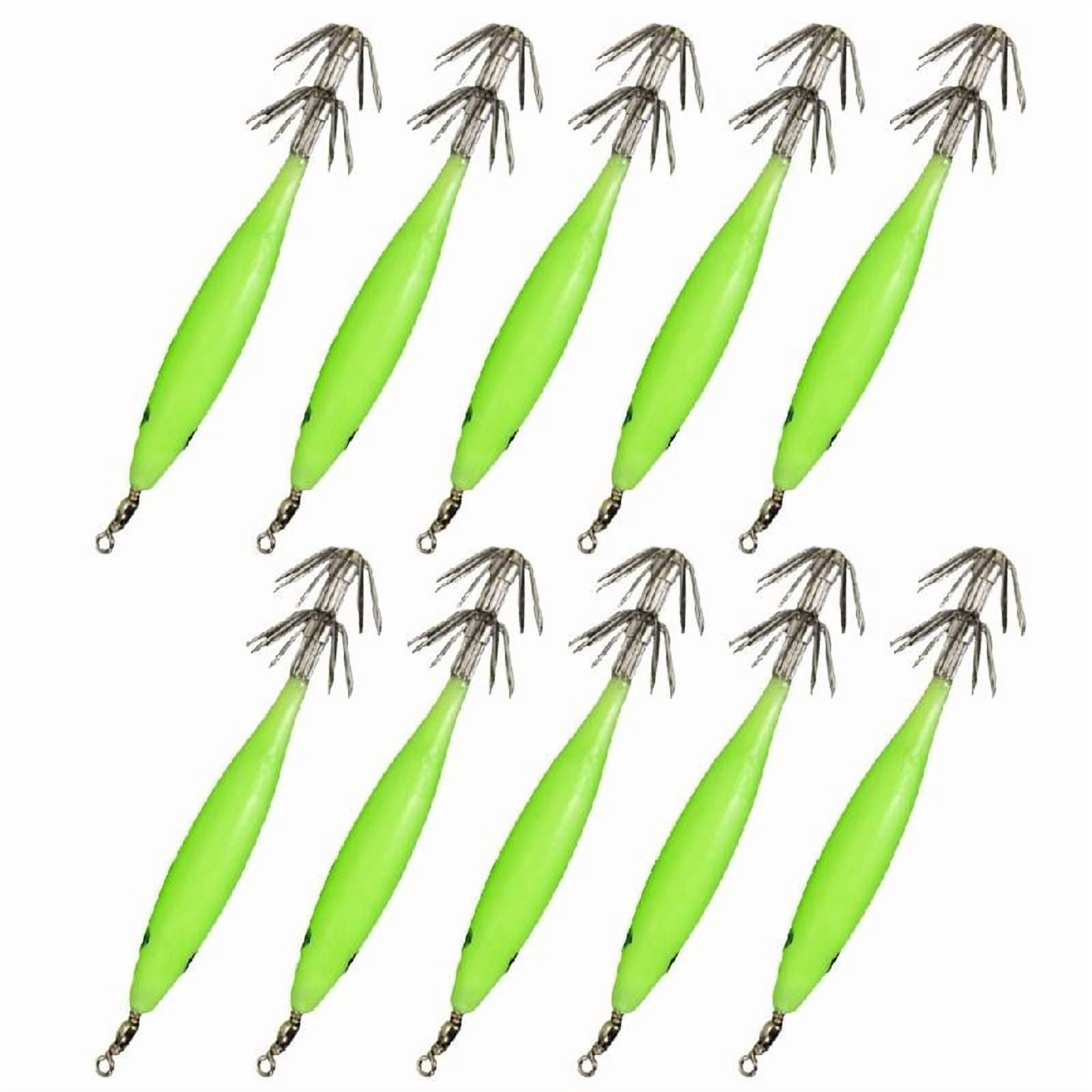 10Pcs Shrimp Lures Baits Squid Jigs 3.6g Fluorescent Squid Jigs ...
