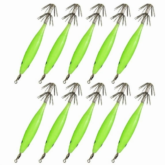 10Pcs Shrimp Lures Baits Squid Jigs 3.6g Fluorescent Squid Jigs ...