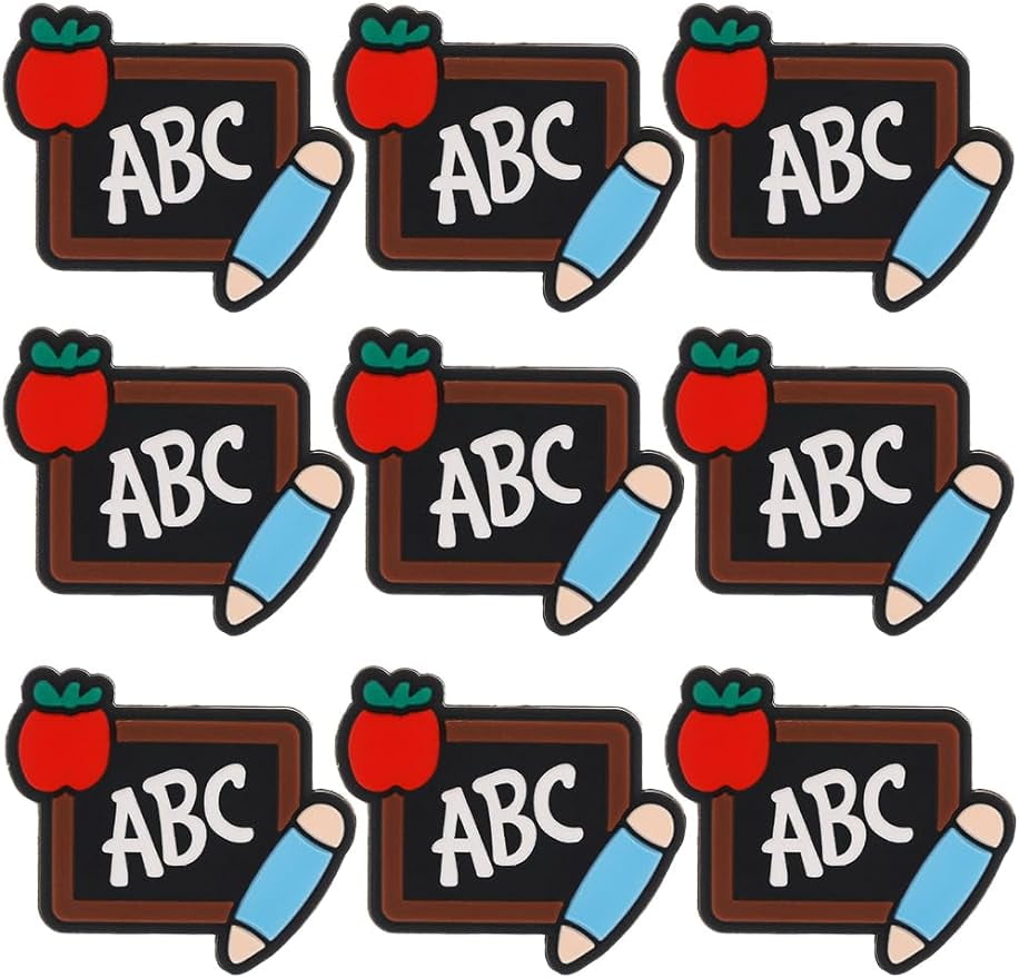 10Pcs Silicone Focal Beads Teacher Chalkboard Shaped Bead Bulk 26x30mm ...