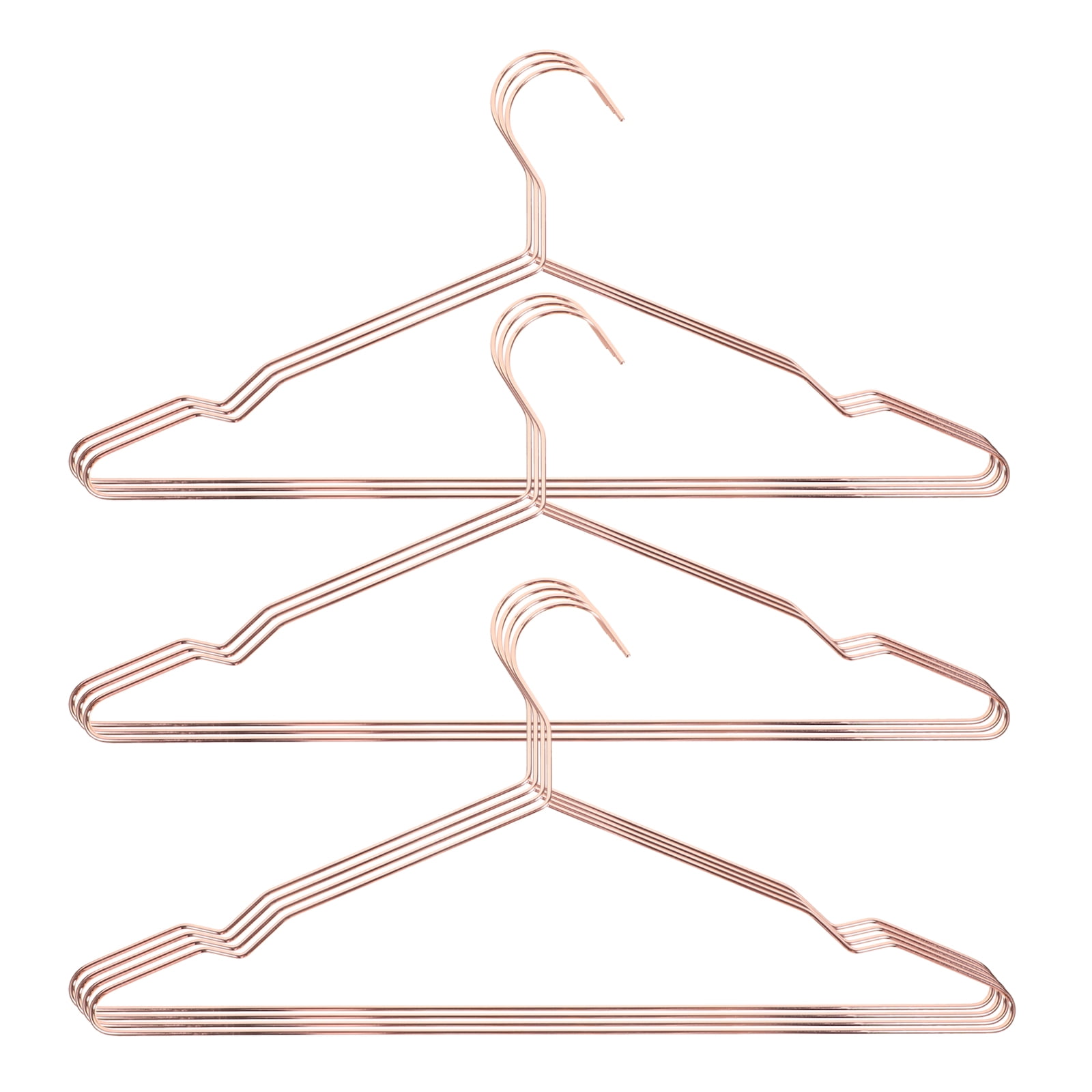10Pcs Silver Metal Wire Coat Clothes Hangers Wet Dry Dual Use Hanger ...