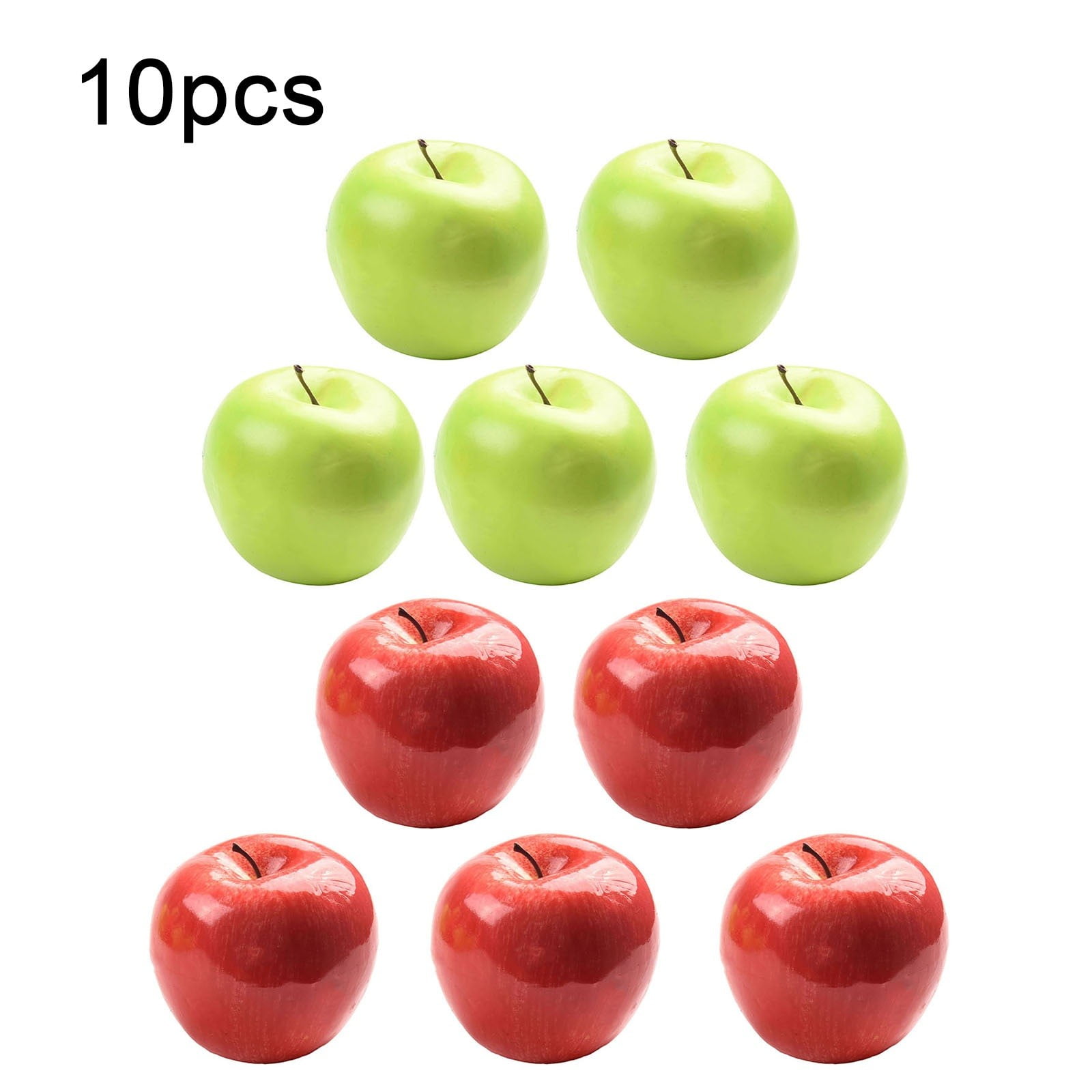 10Pcs Simulation Fruit Plastic Fake Red Apples Artificial Green Apples ...