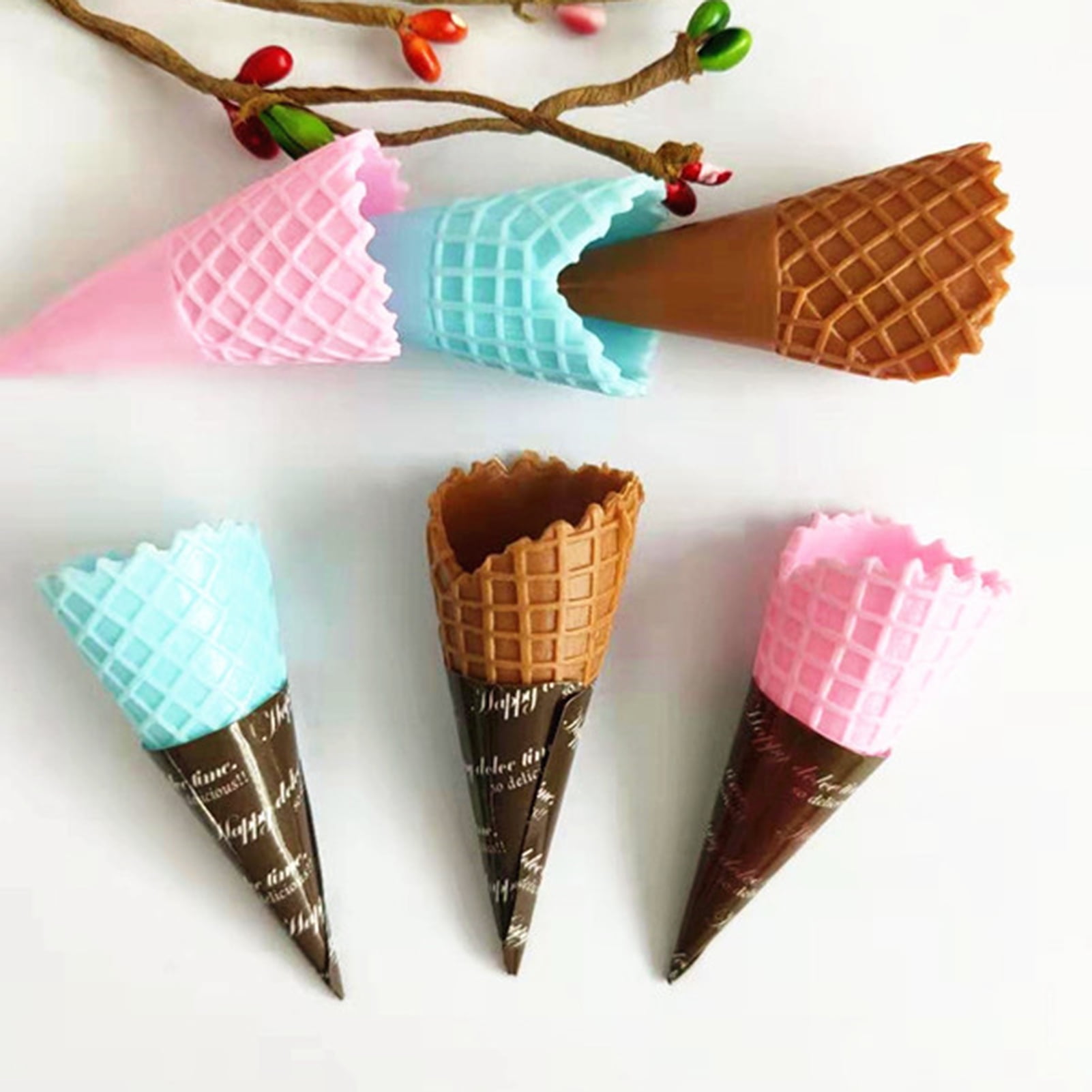 10Pcs Simulation Ice Cream Stackable Realistic PVC DIY Embellishments ...