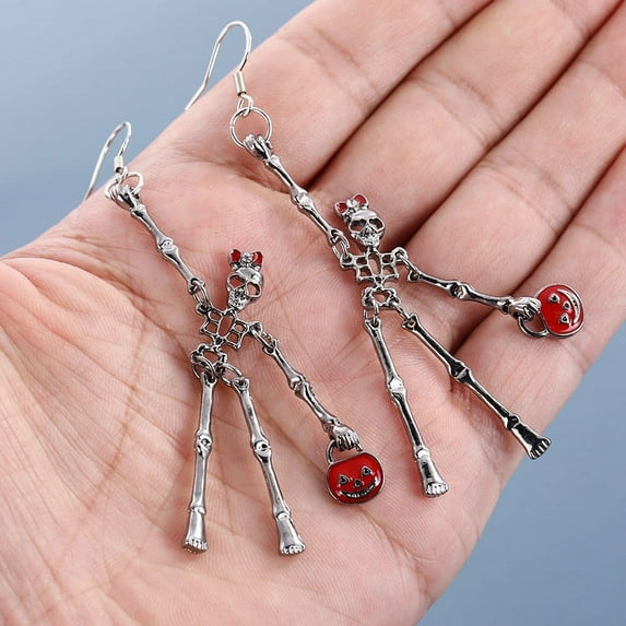 10Pcs Skull Drop Earrings under $5! MORESEC Detachable Skull Skeleton ...
