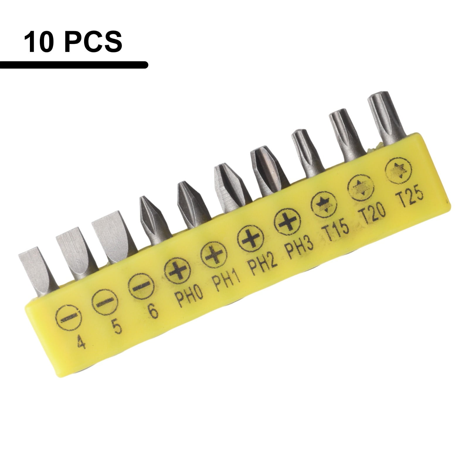 10pcs Slotted Cross Screwdriver Bit Set 1/4" Hex Shank Screw Driver ...