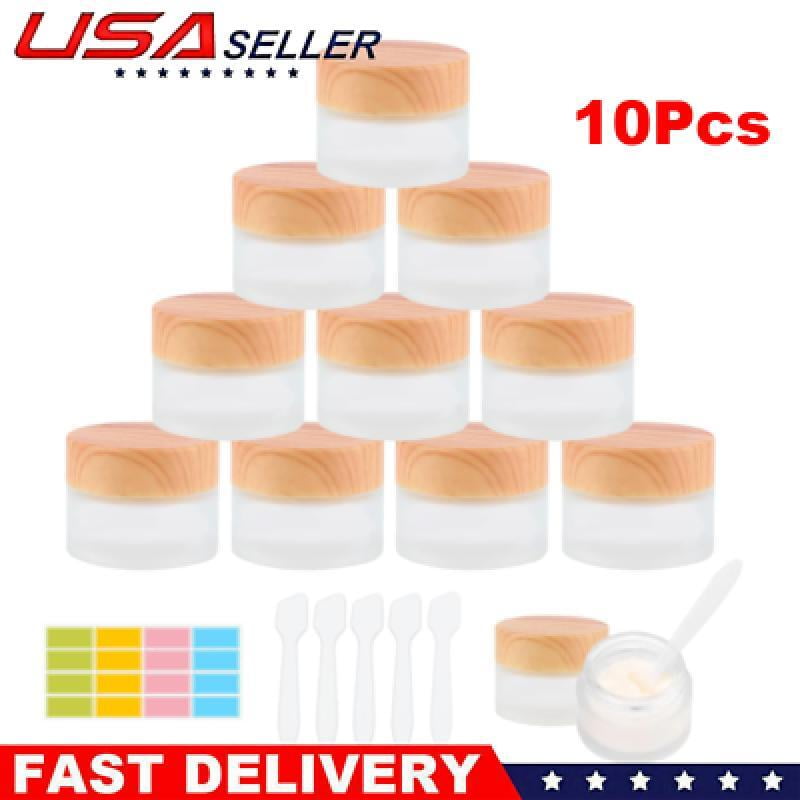 10Pcs Small 15g Grams/mL Glass Jars for Cosmetic Sample Container Pot ...