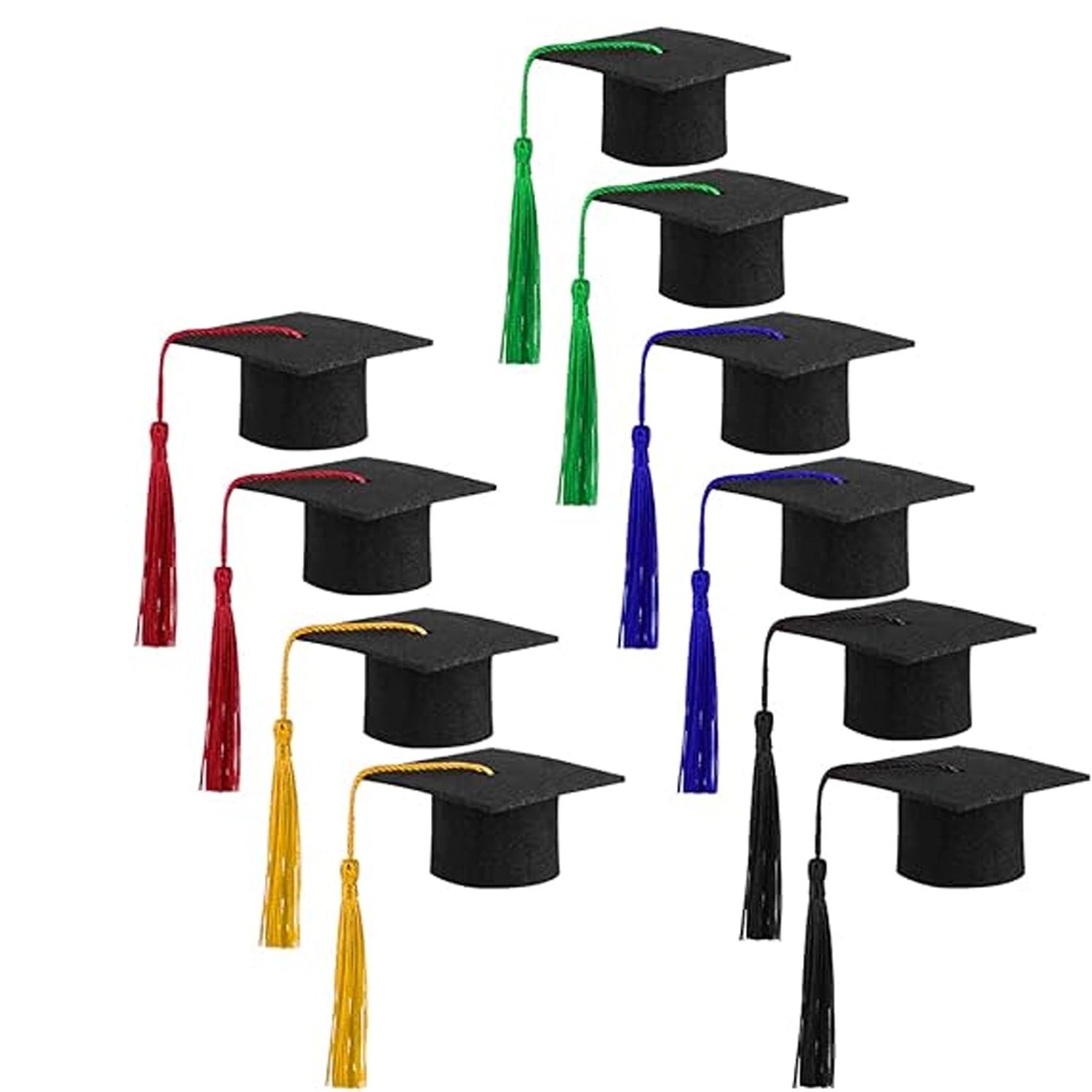 10Pcs Small Animal Graduation Caps Decorations, Mini Bachelor Hats With ...