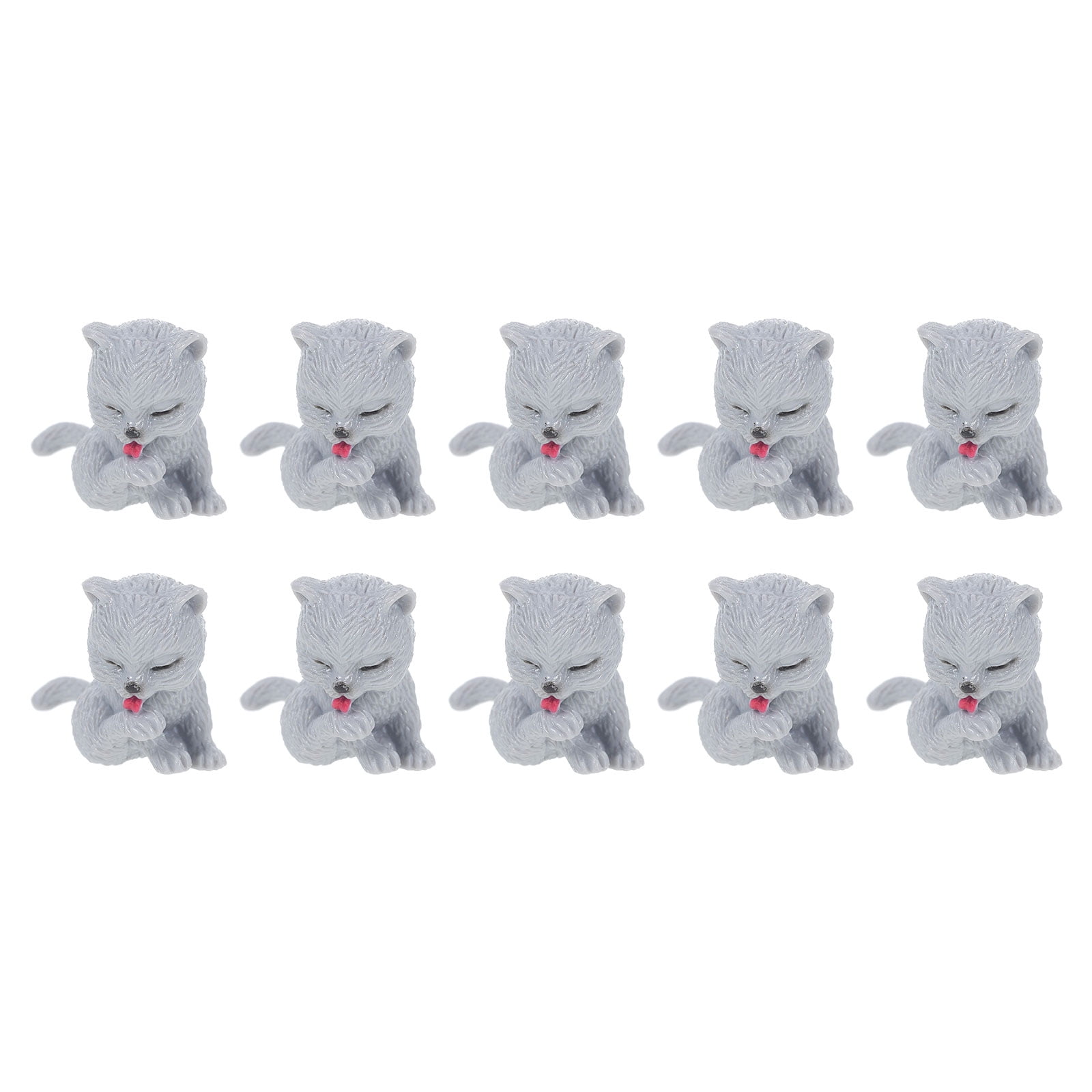 10Pcs Small Cat Figurines Lovely Pet Modeling Statue Miniature Animals ...
