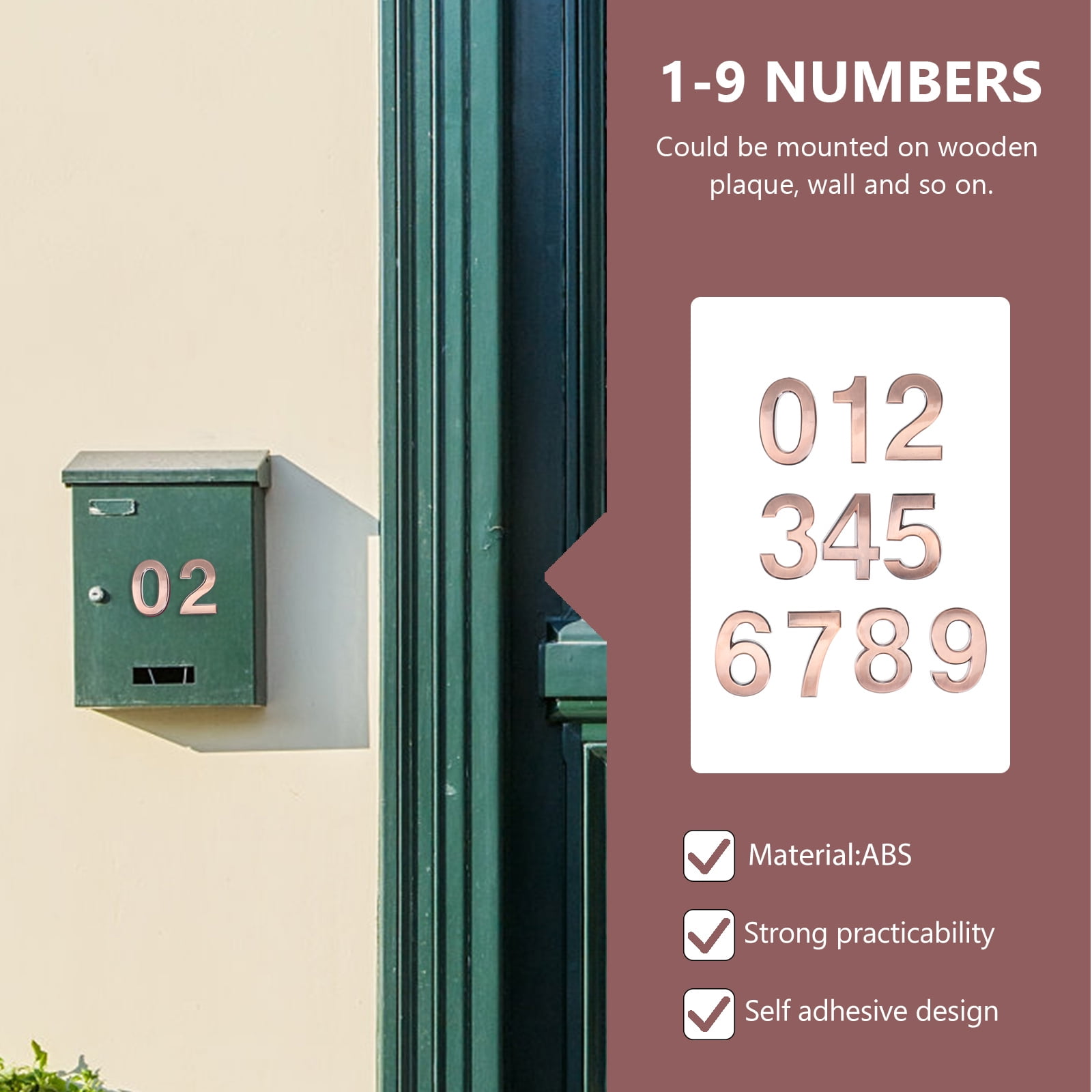 10Pcs Small Mailbox Numbers,Self Adhesive House Numbers Sticker for ...