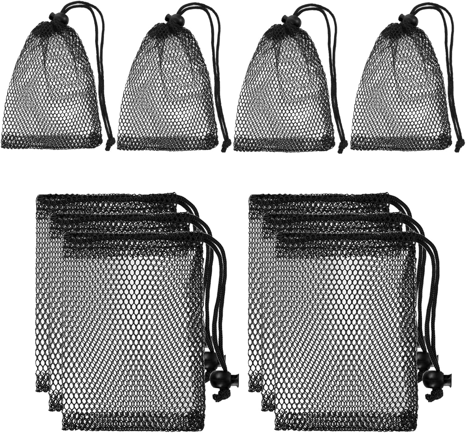 10Pcs Small Mesh Bags, 8x6 inch Drawstring Black Bag, Mini Nylon Net ...