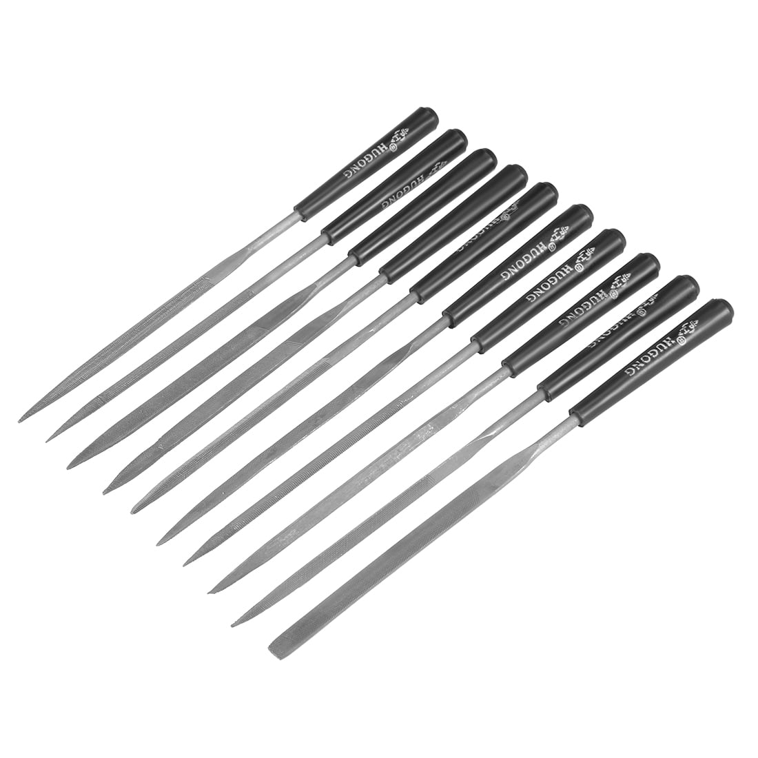 10Pcs Smooth Cut Steel Needle File Set with Plastic Handle, 3mm x 140mm ...