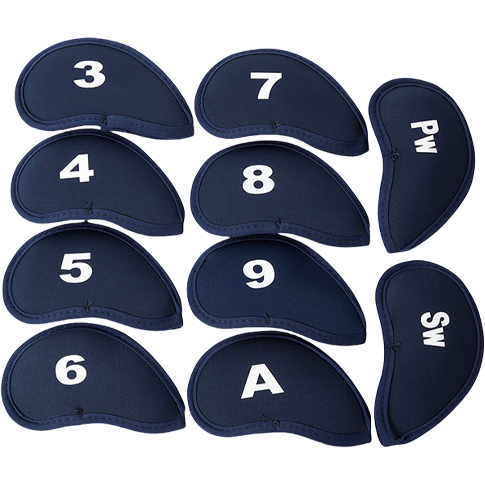 10Pcs Soft Headcover Golfs Iron Club Head Cover with Number Tag Golfs ...