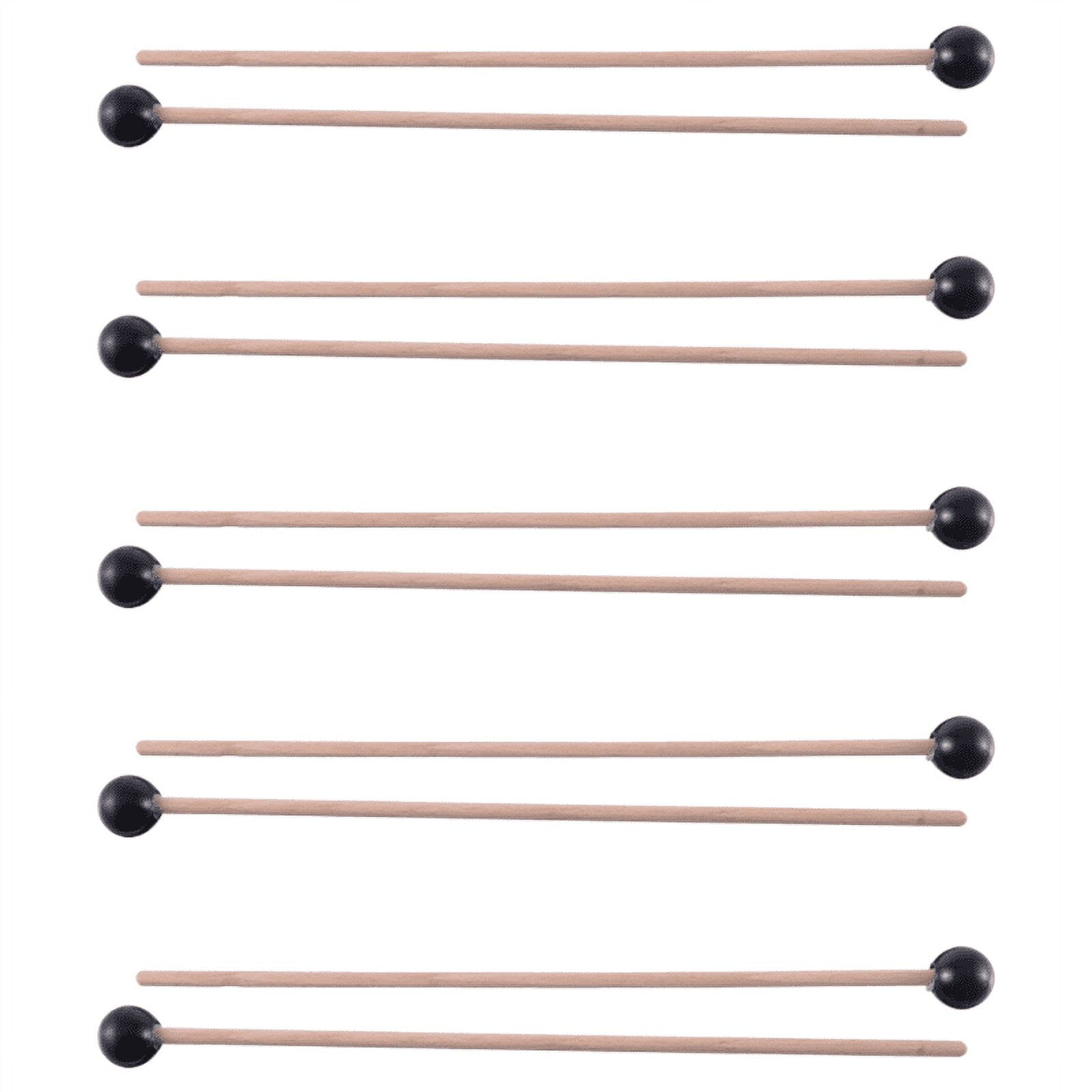 10Pcs Soft Rubber Head Sticks Wood Handle Bell Mallets for Glockenspiel ...
