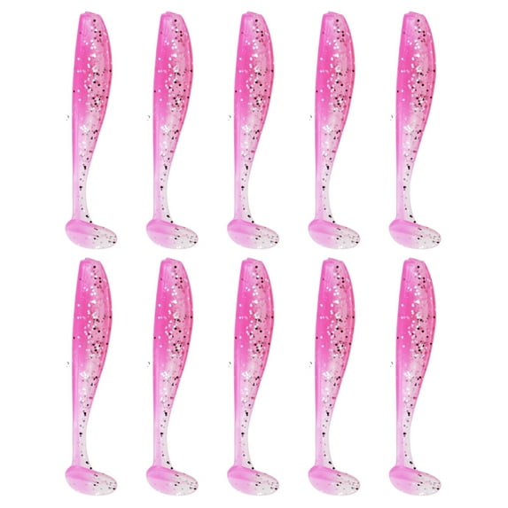 10Pcs Soft Swimbait Worm Baits Fishing Lures Small Fishes Tail ...