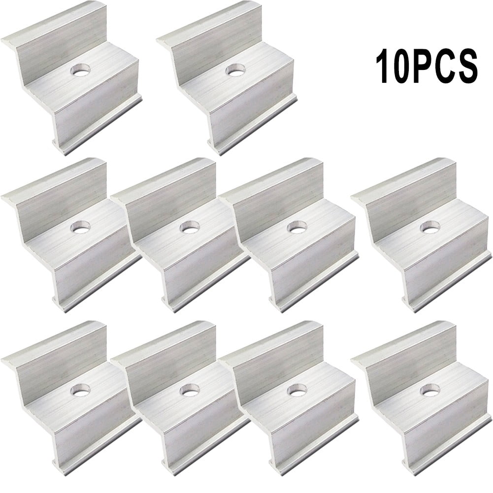 10Pcs Solar Panel End Clamp PV Photovoltaic Mounting Bracket Aluminum ...