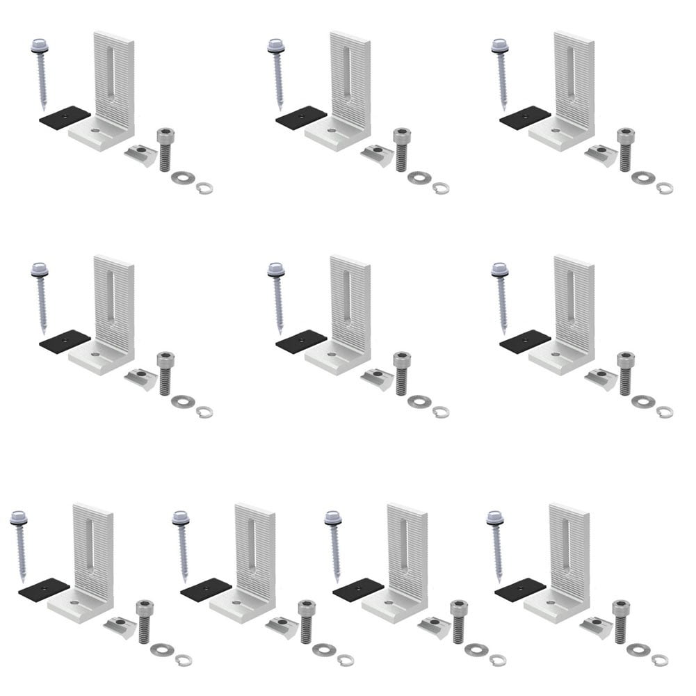10Pcs Solar Panel Mounting L Brackets Lightweight Aluminum for Sloped ...