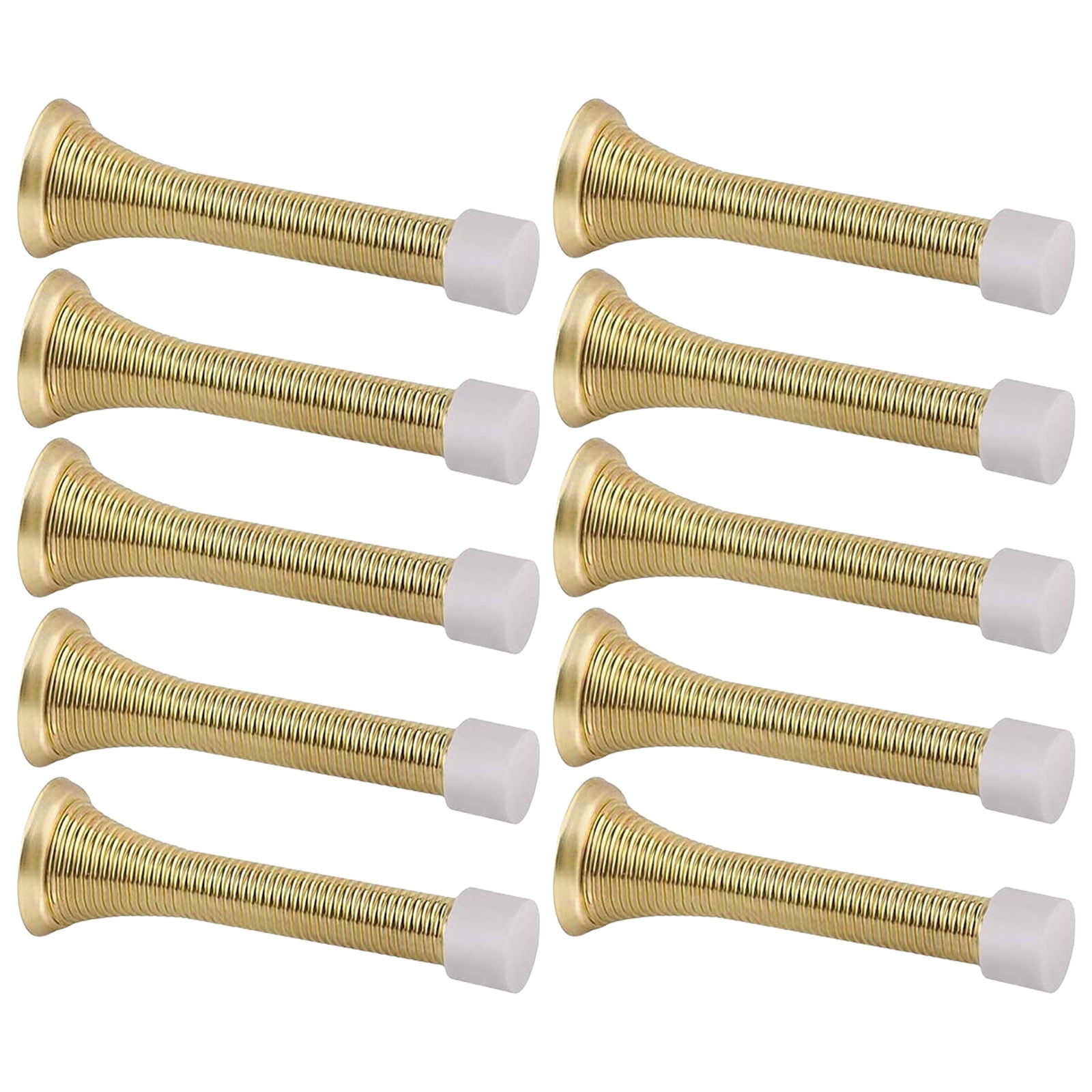 10Pcs Spring Door Stoppers with Rubber Bumper Flexible Heavy Duty Steel ...