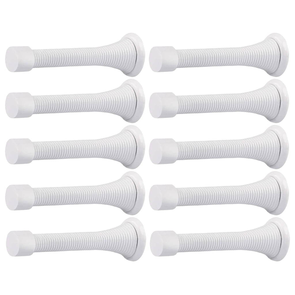 10Pcs Spring Door Stoppers with Rubber Bumper Flexible Heavy Duty Steel ...