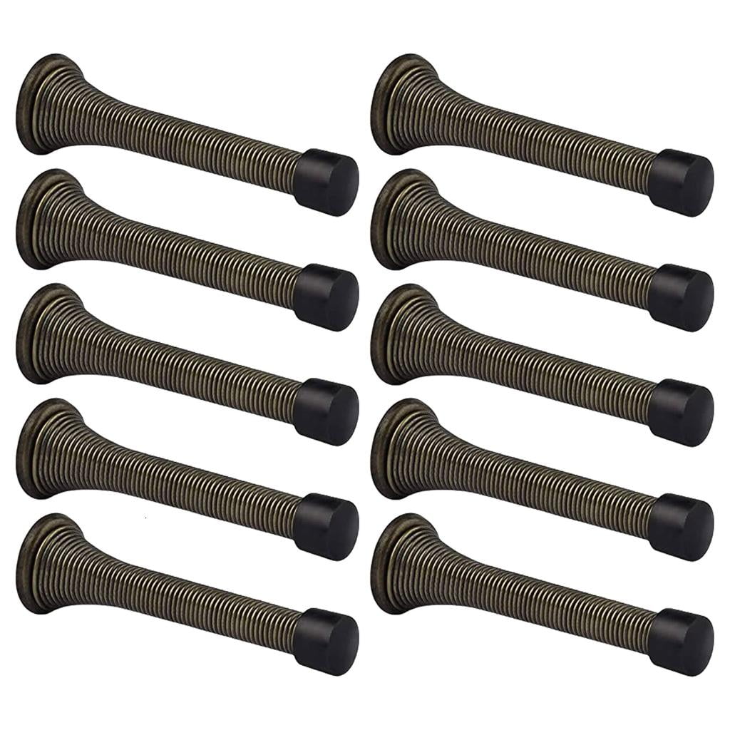 10Pcs Spring Door Stoppers with Rubber Bumper Wall Protector Easy to ...