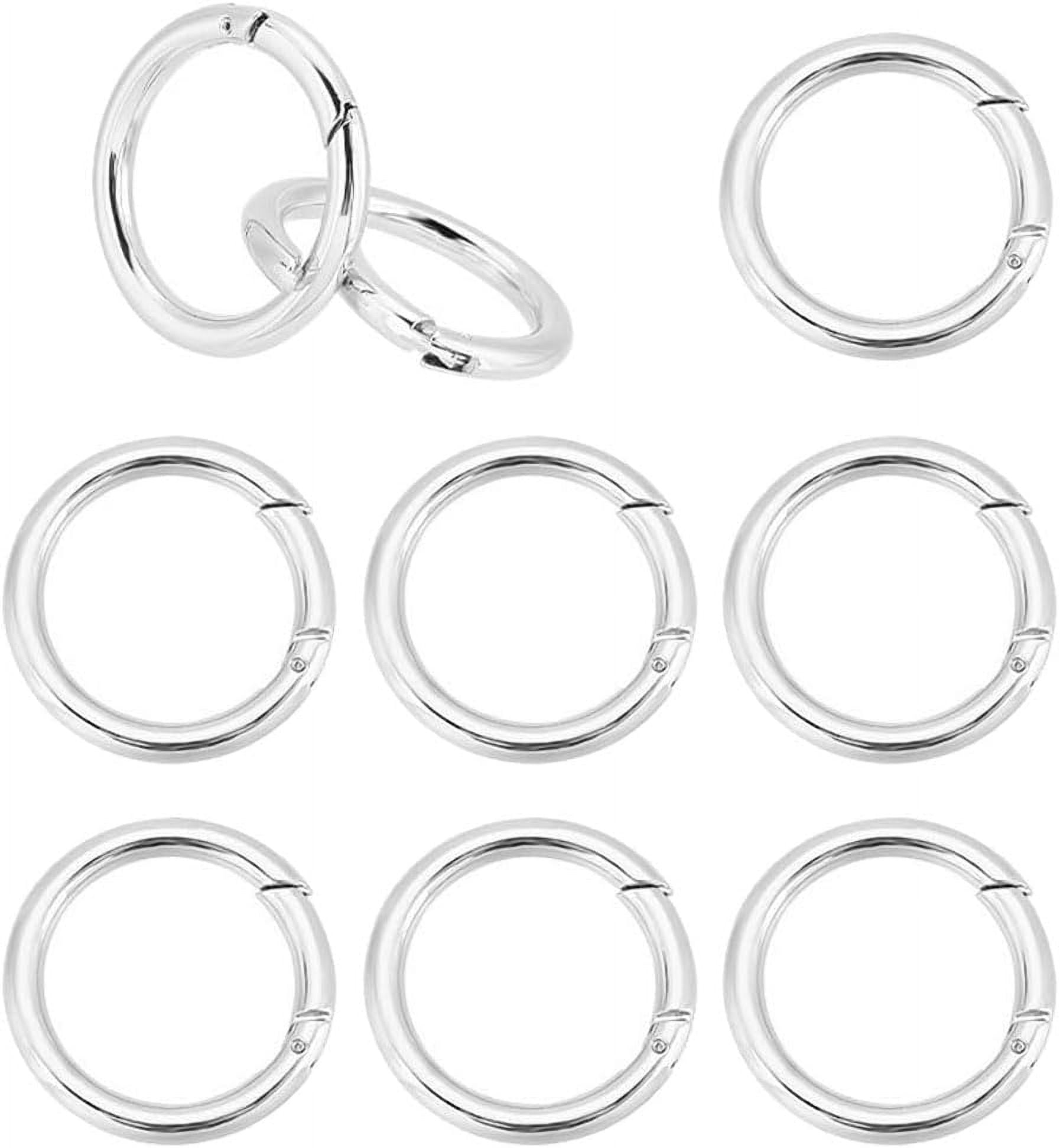 10Pcs Spring O Rings 44mm Round Keyring Clasps Platinum Round Hook Clip ...