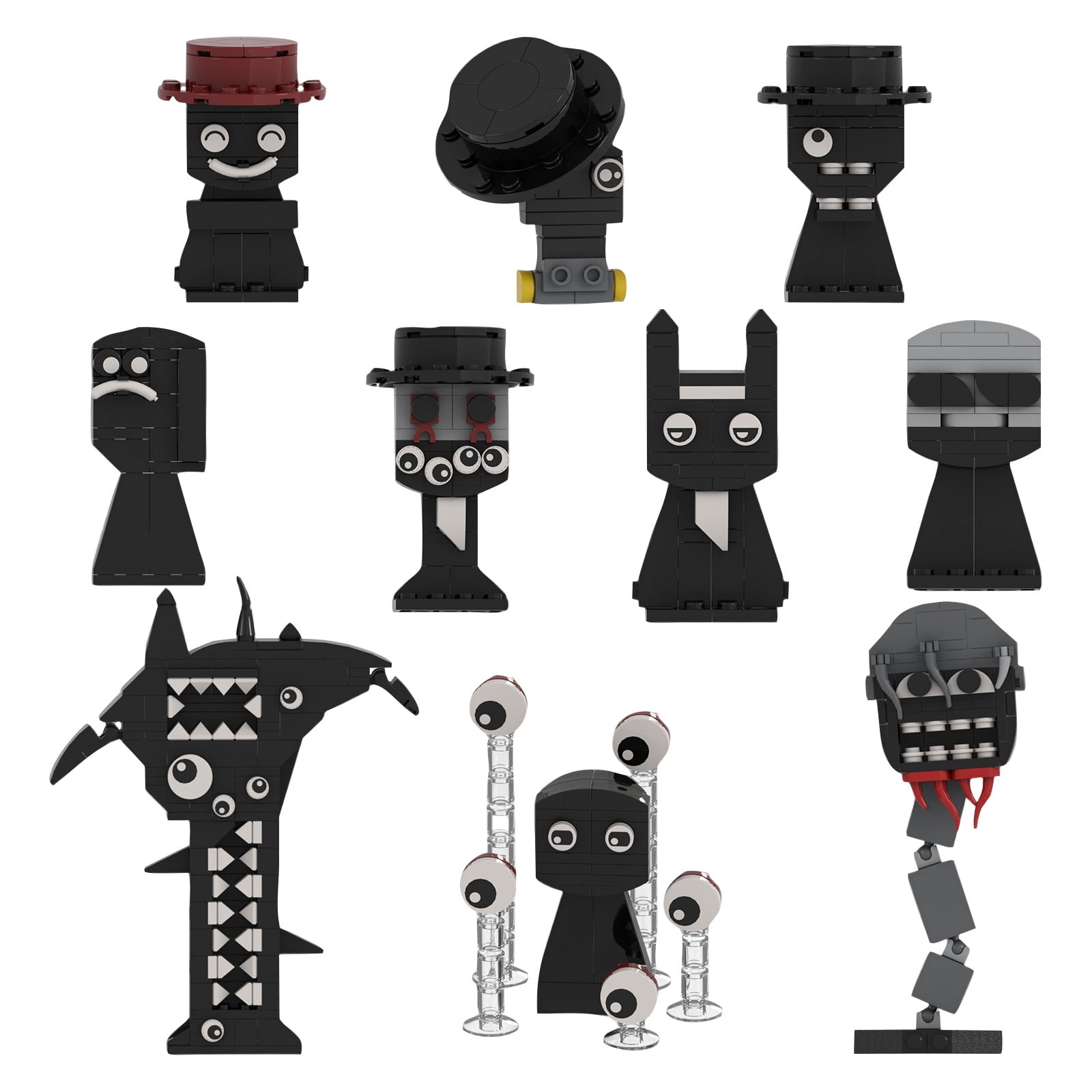 10Pcs Sprunki Building Blocks Kit, 8" Sprunki Toys - Sprunki Action ...