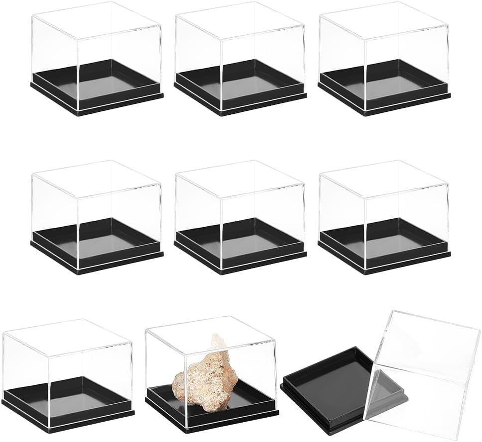 10Pcs Square Specimen Display Case 1.54x1.54Inch Sample Displaying ...