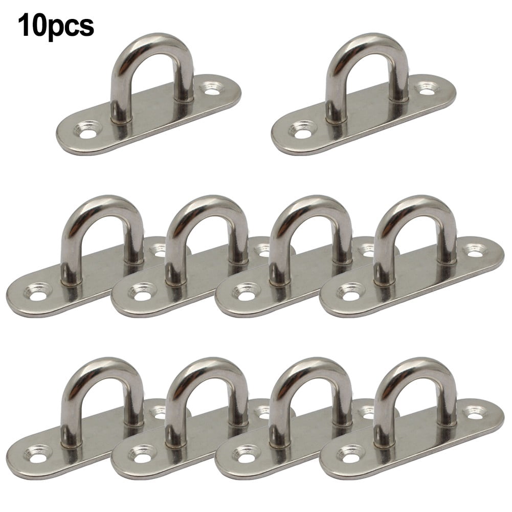 10pcs Stainless Steel Eye Plates for Mounting Hook Wall Mount Boat ...