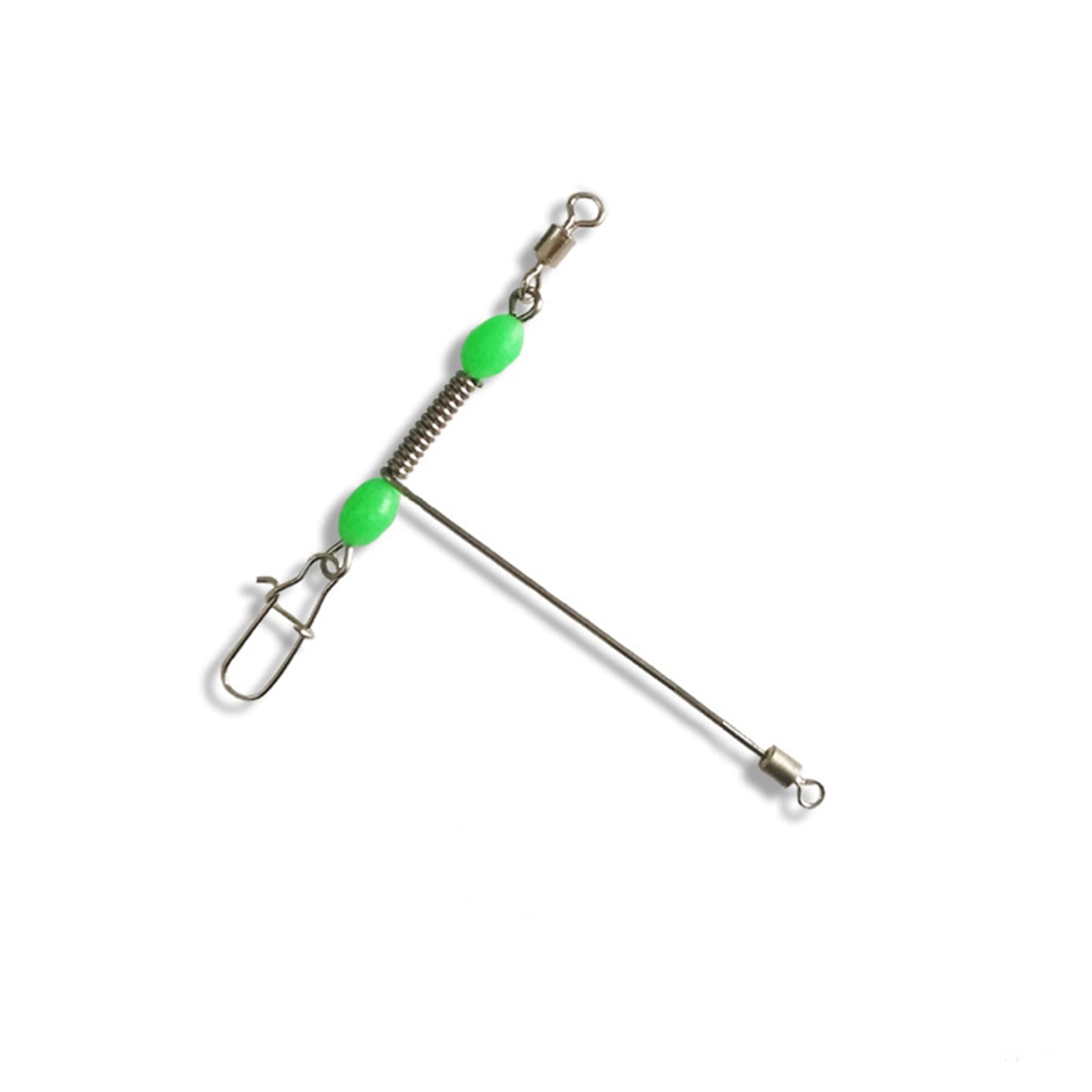 10Pcs Stainless Steel Fishing Swivels with Glow Beads, 3 Way T Shape ...