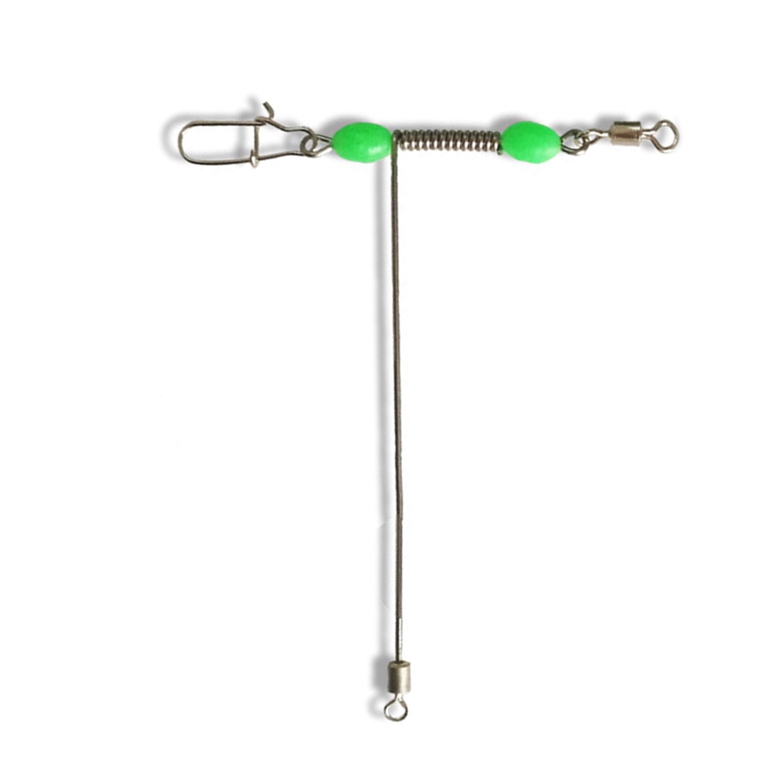 10Pcs Stainless Steel Fishing Swivels with Glow Beads, 3 Way T Shape ...