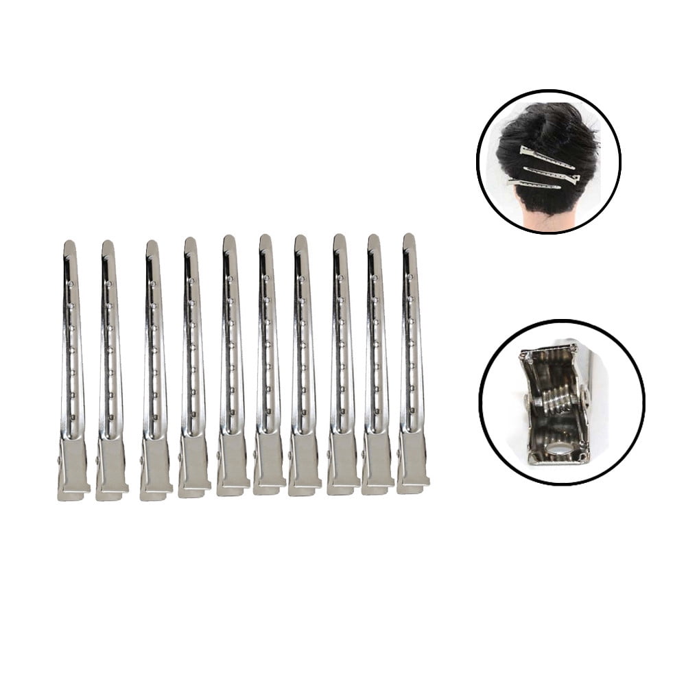 10Pcs Stainless Steel Hair Clips - Single Prong Hair Styling Clips For ...