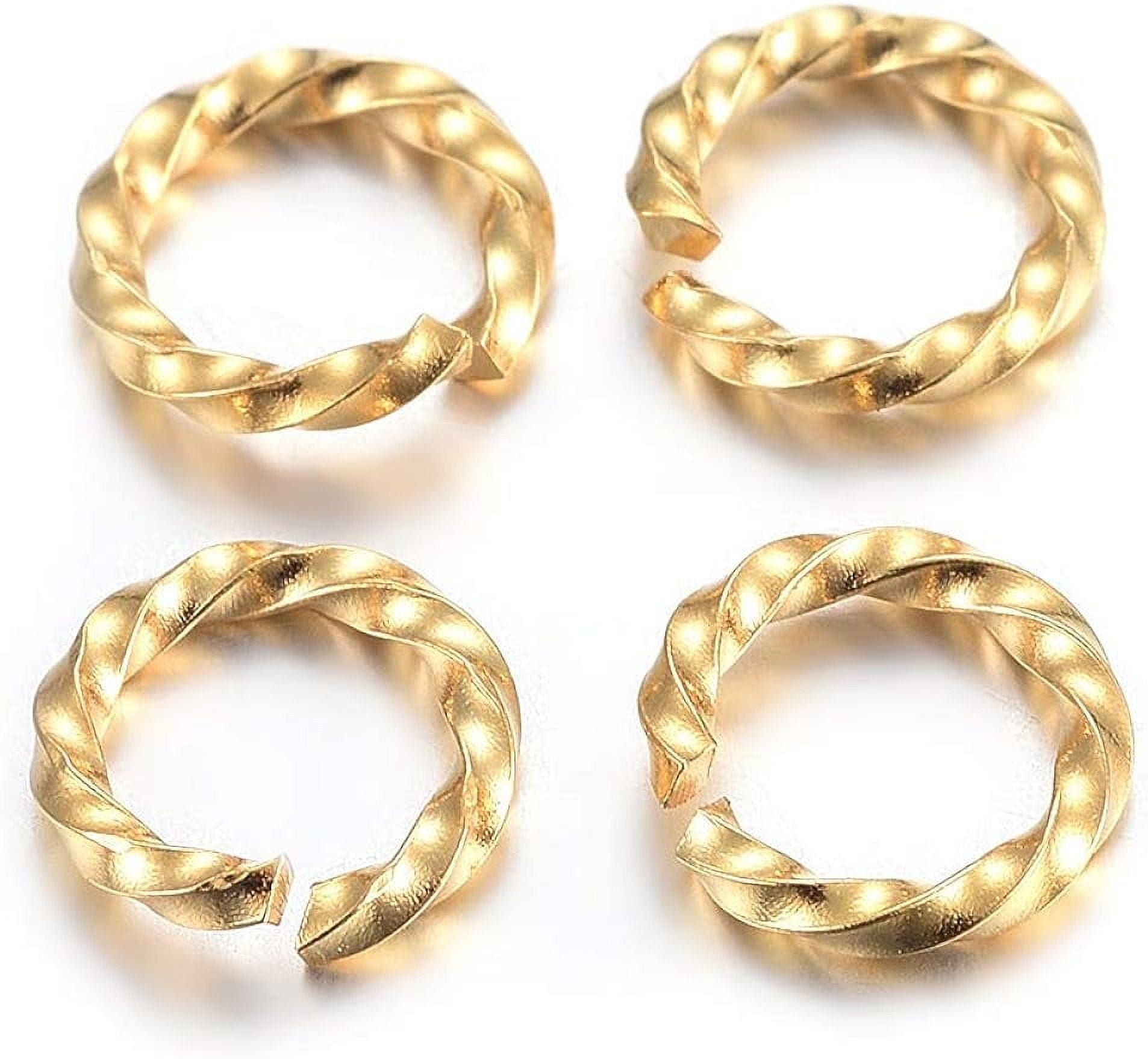 10Pcs Stainless Steel Twisted Jump Rings Open Jump Rings Twisted Golden ...