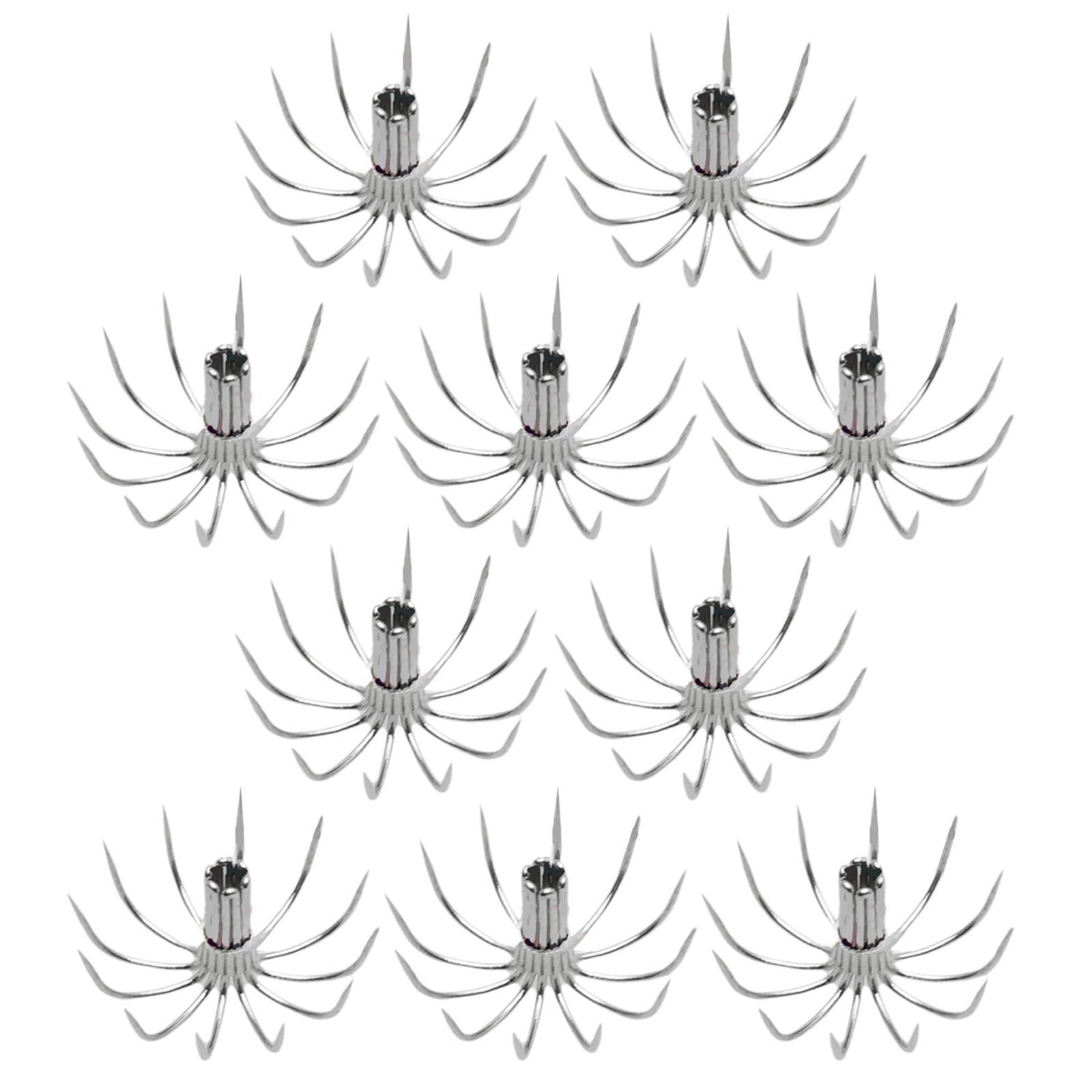 10Pcs Stainsless Steels Squid Umbrellas Hook Barbed Umbrellas Fishing ...