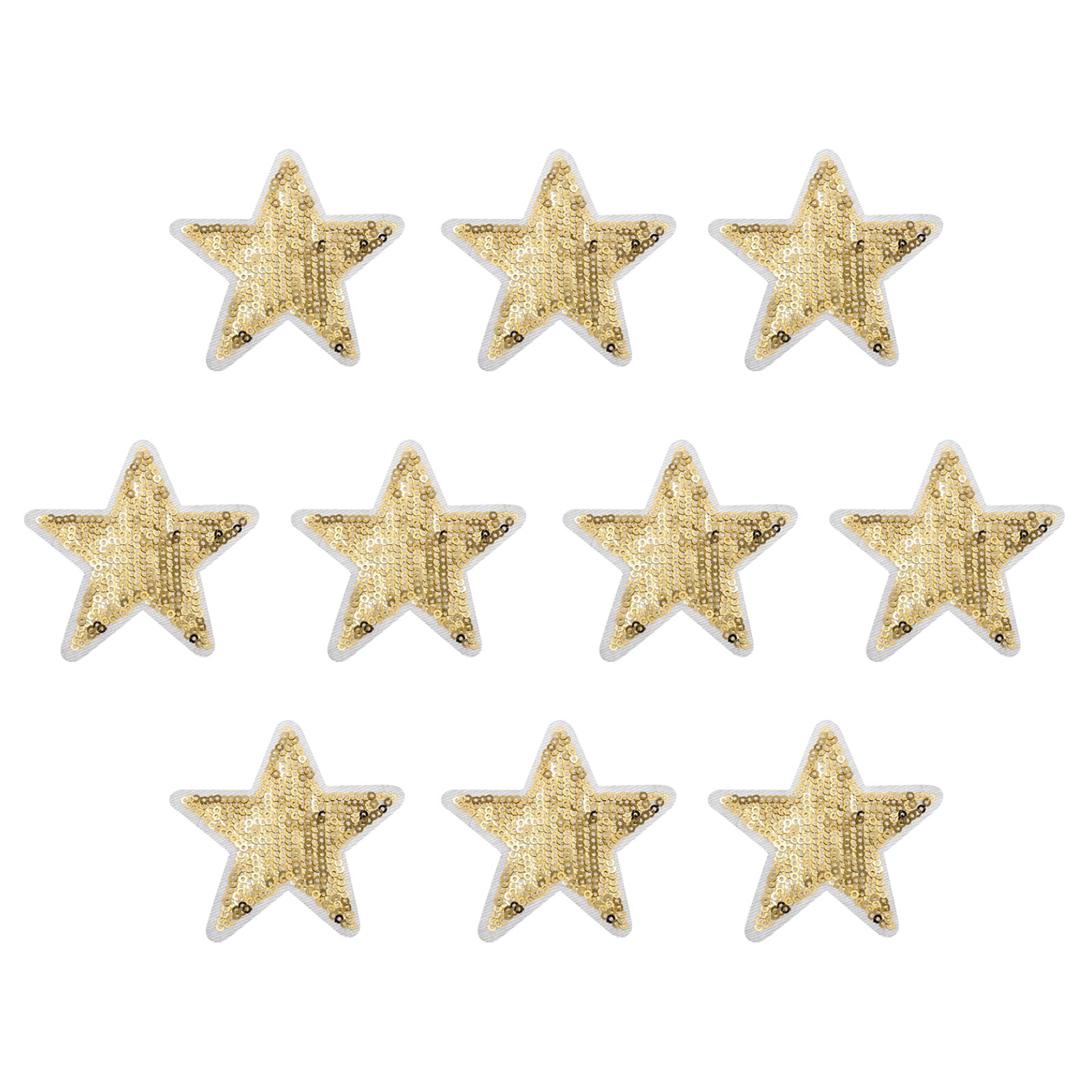 10Pcs Star Embroidery Patches, Gold Hand Crochet Colorful Appliques 3 ...