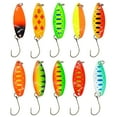 10Pcs Steel Single Hook Spinner Baits Sequins Lures Bass Spoon Fishing ...