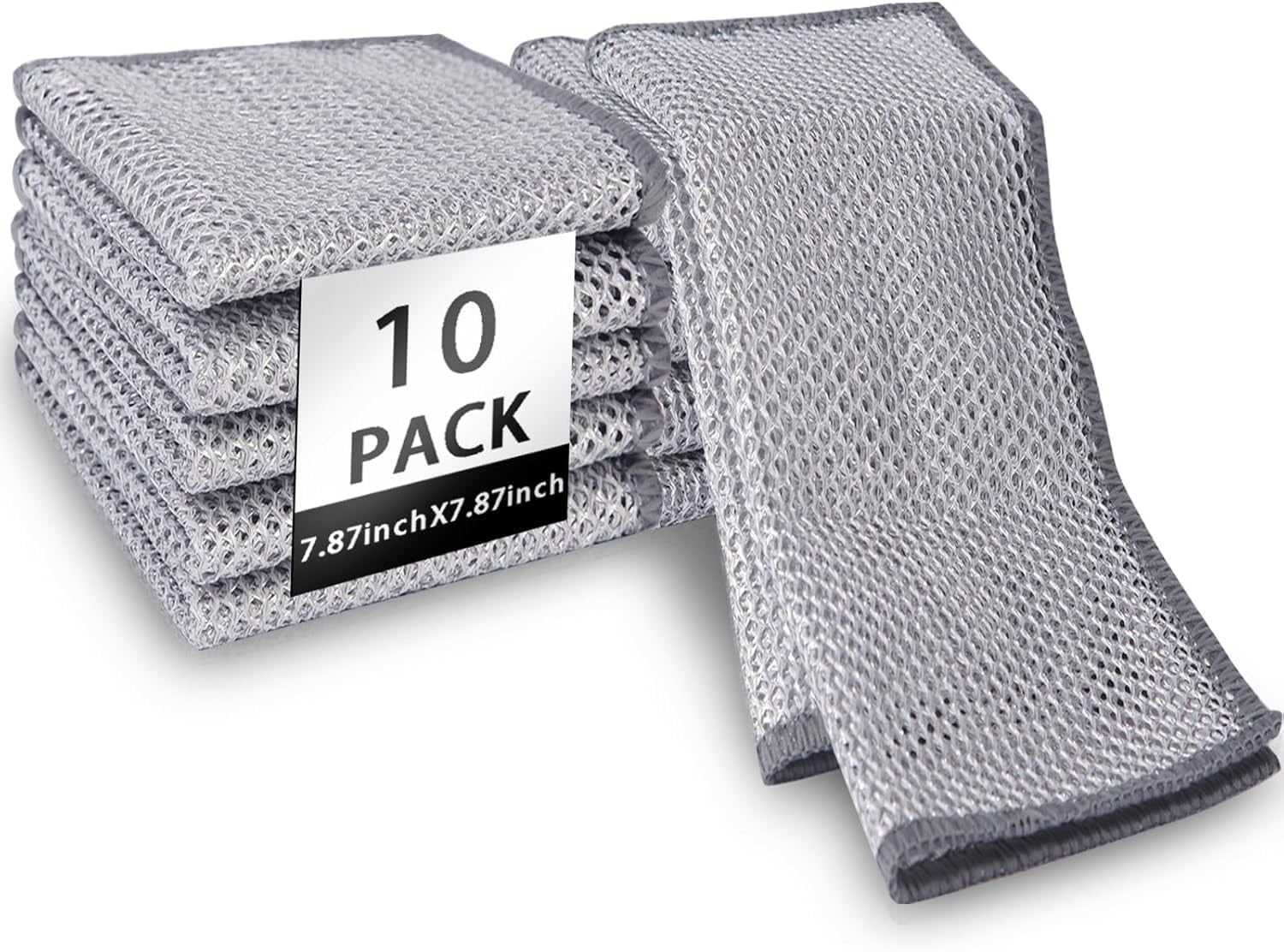 10Pcs Steel Wool Cleaning Pads, Scrubber for pots and grills, Non ...