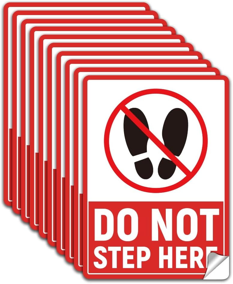 10Pcs Do Not Step Here Label Decal Sticker PVC Do Not Step On ...