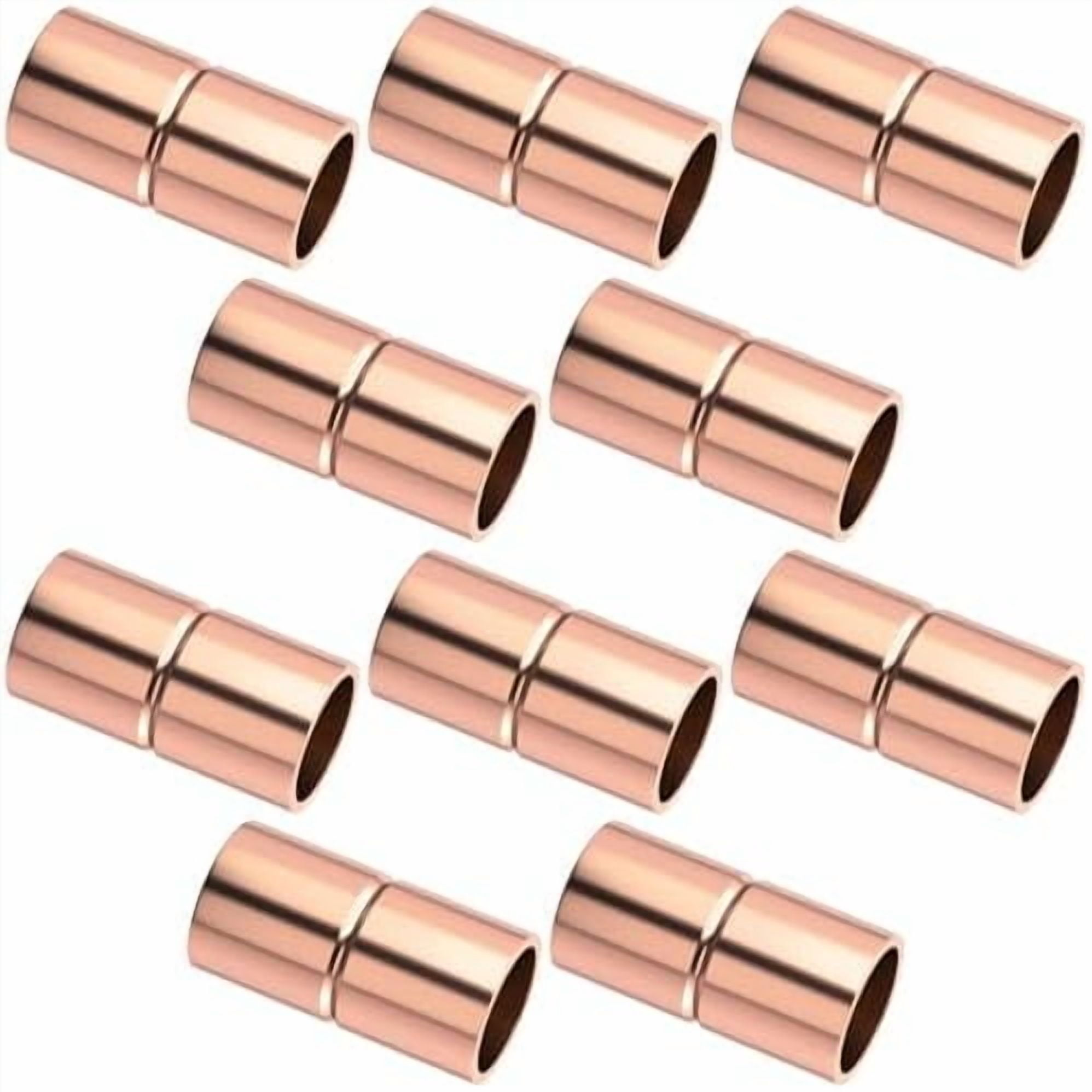 10Pcs Straight Copper Coupling Fittings, 1/4" ID Welding Joint for HVAC ...