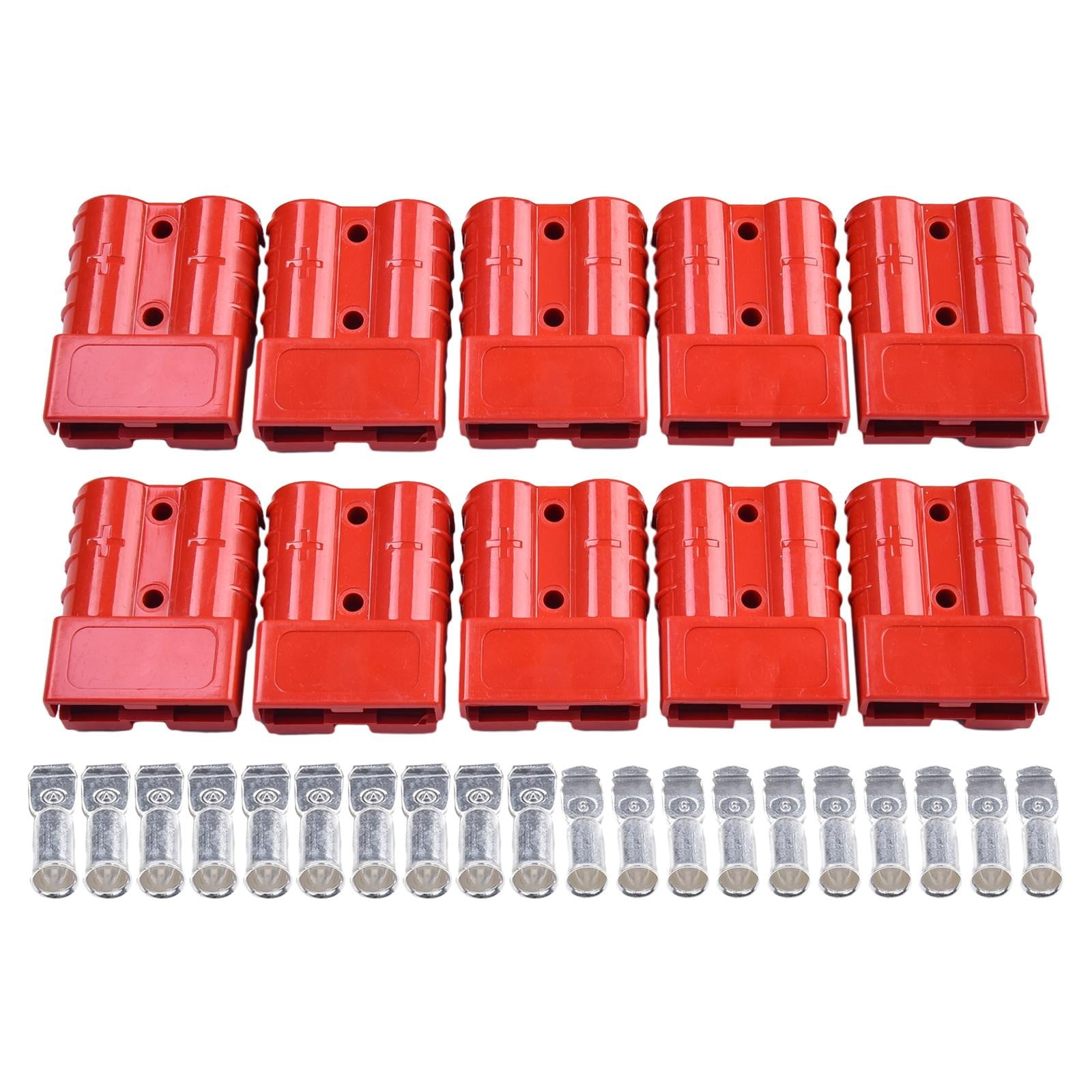 10Pcs Straight Plug 48x37x16mm Two Pole Waterproof Connector Red/black ...