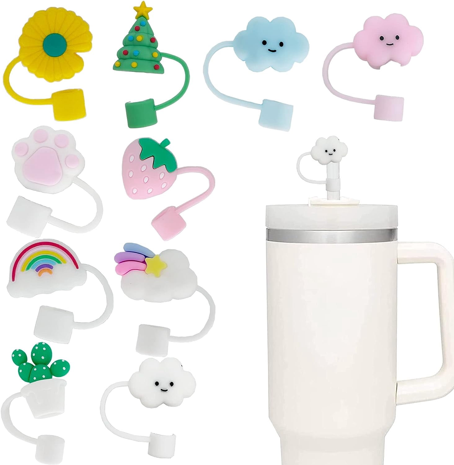 Pedaxi Silicone Dust-Proof Straw Caps Drinkware Accessories for 04 inch ...