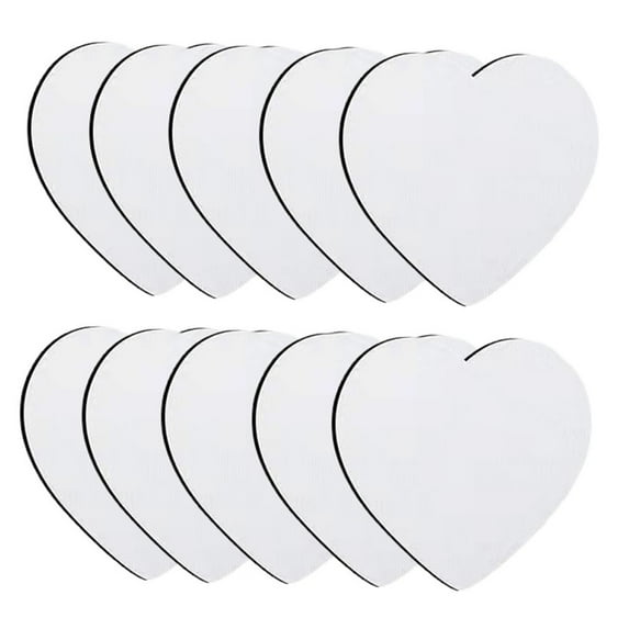 10Pcs Sublimation Cup Coasters Diy Coasters Blanks Round Square Heart ...