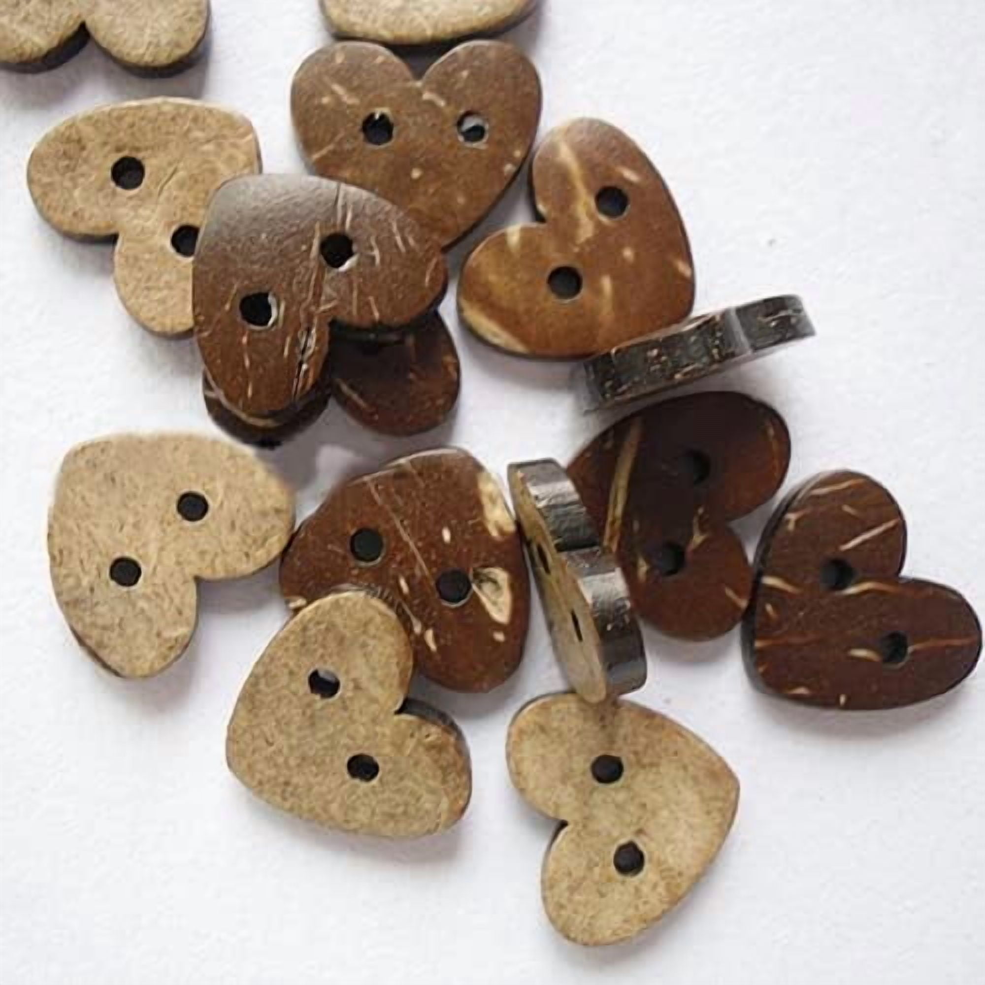 10Pcs Sweetheart Buttons with 2-Hole Coconut Button 15mm Diameter - Walmart.com