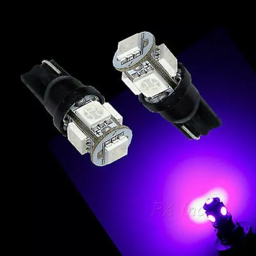 10Pcs T10 194 5SMD 5050 LED Light Bulb Auto High Bright PURPLE current ...