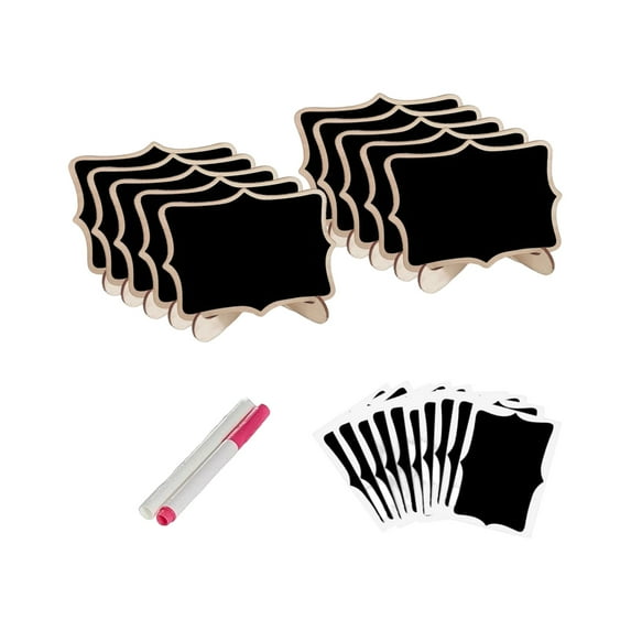 10Pcs Tabletop Chalkboards Sign Erasable Small Blackboard with Base ...