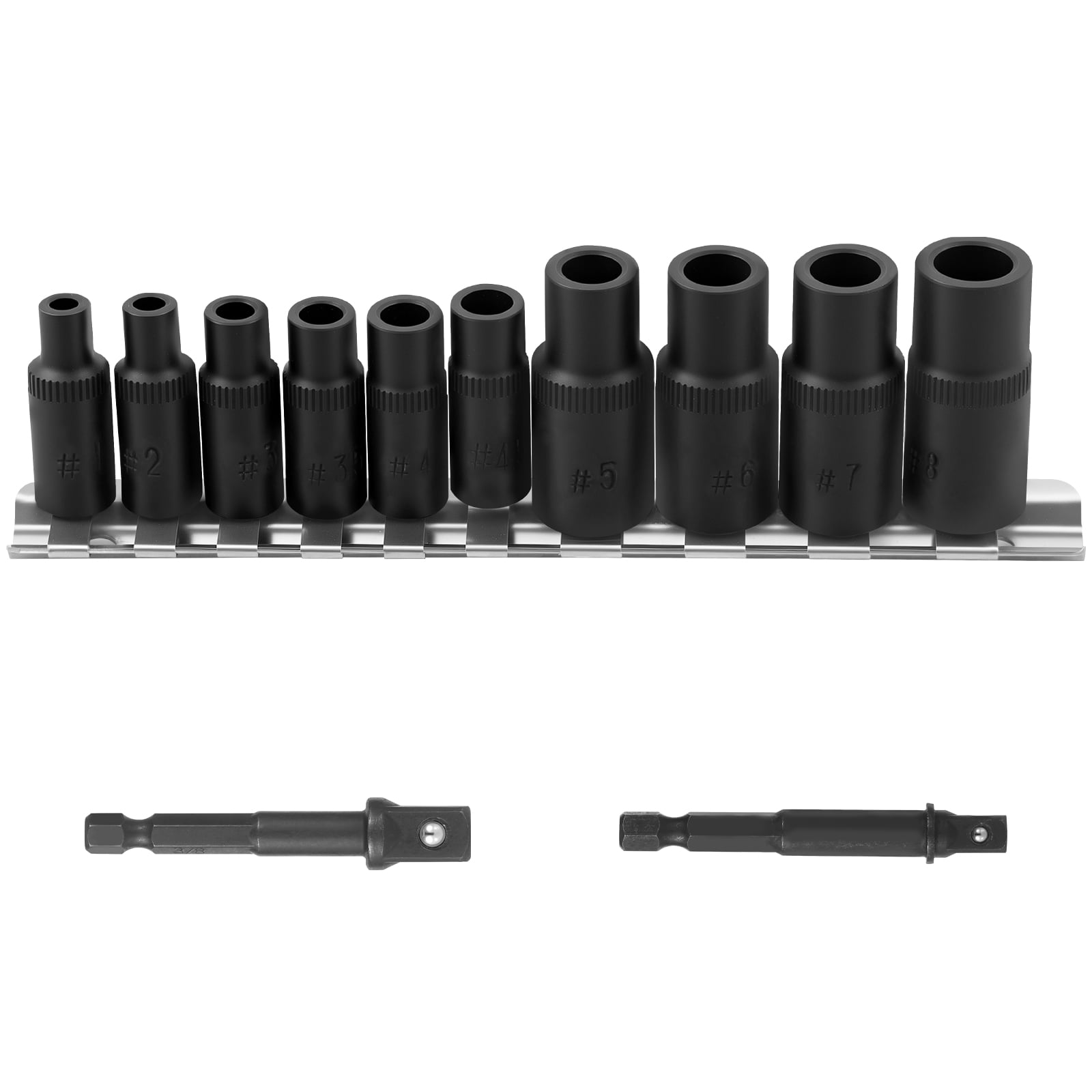 10Pcs Tap Socket Set 1/4 Inch 3/8 Inch Magnetic Square Drive Tap Holder ...