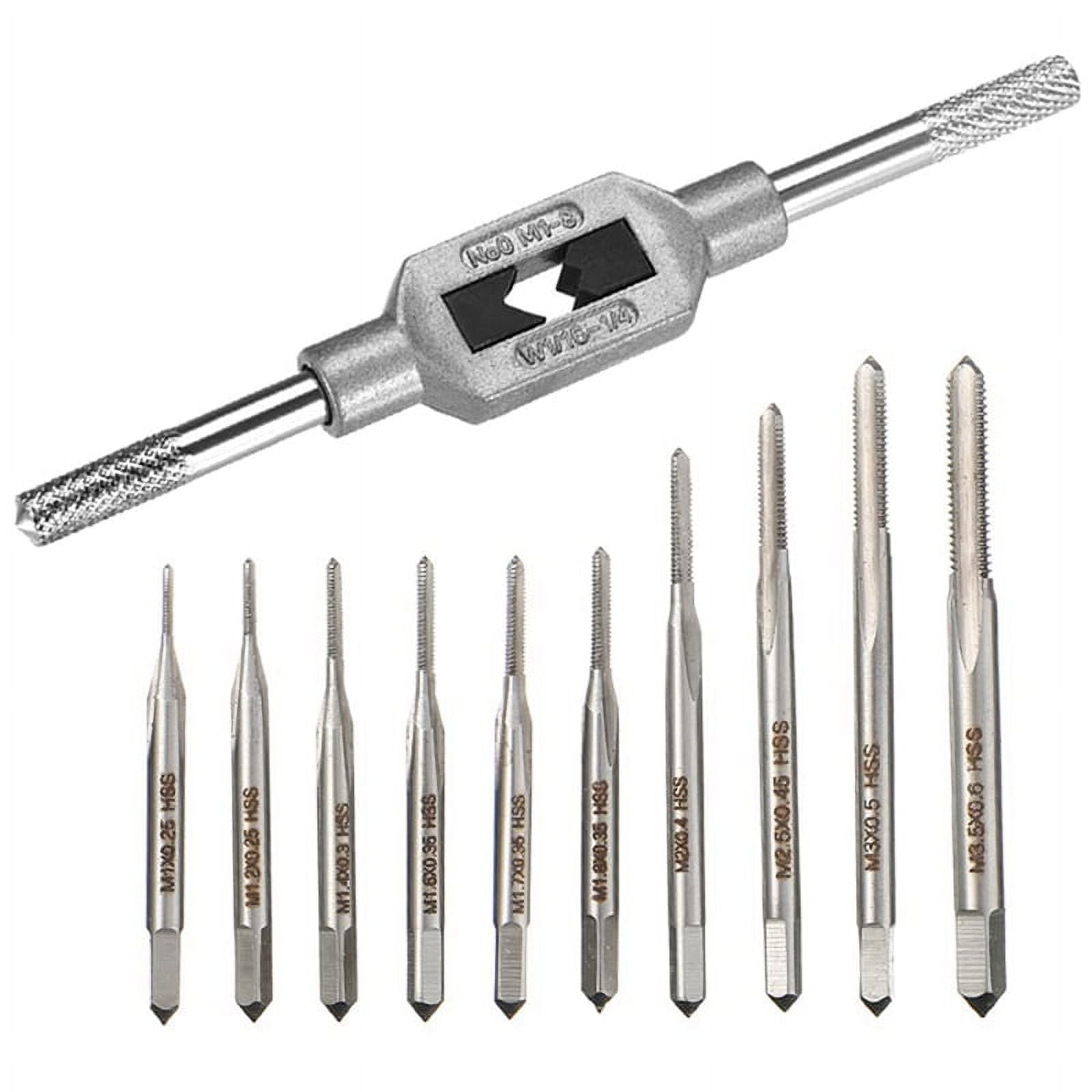 10Pcs -Taps Bit Small Hand Screw Thread Taps M1-.5 HSS Mini Metric Plug ...